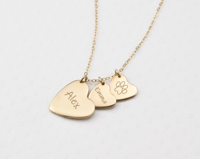 Personalized Heart Initial Necklace for Women,family Initial Necklace ...