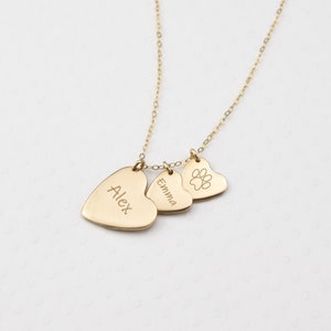 Personalized Heart Initial Necklace for Women,family Initial Necklace ...