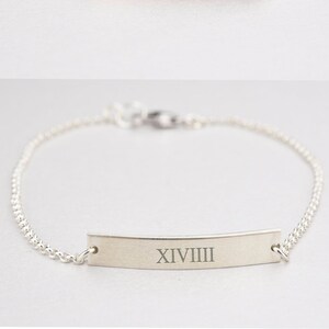 Dainty Initial Bar Braceletminimal Name Braceletdelicate - Etsy