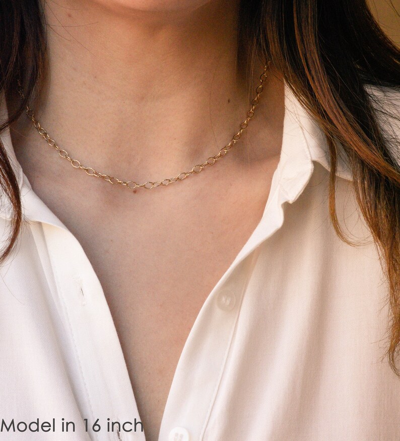 Simple Gold Chain Necklacegold Link Necklacegold Filled - Etsy