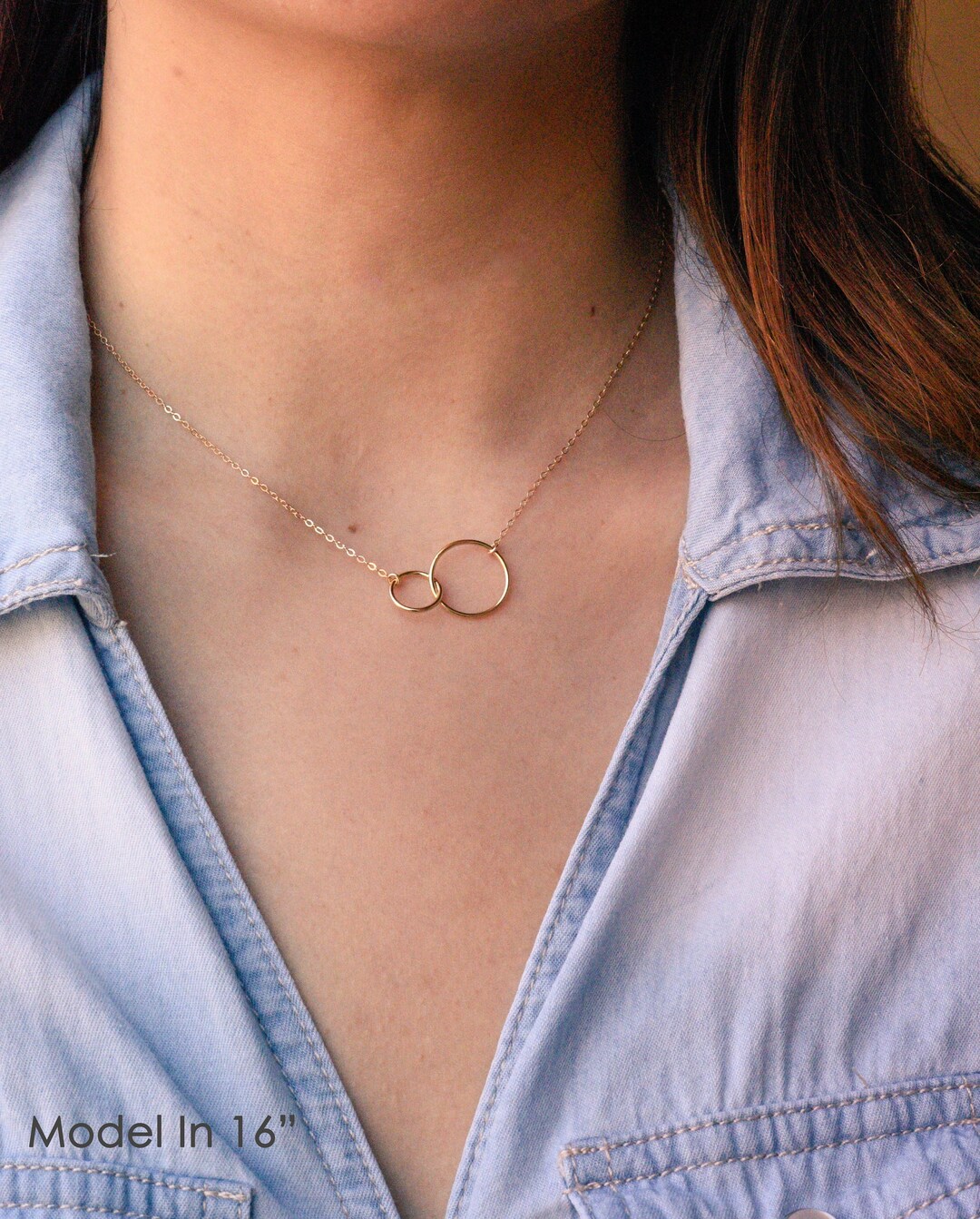 Interlocking Circle Necklace Gold Filled/silverlinked Circle - Etsy