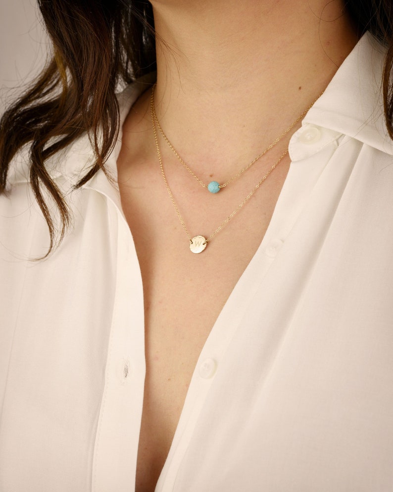 Dainty Gemstone Necklace Silversimple Gemstone Collar - Etsy