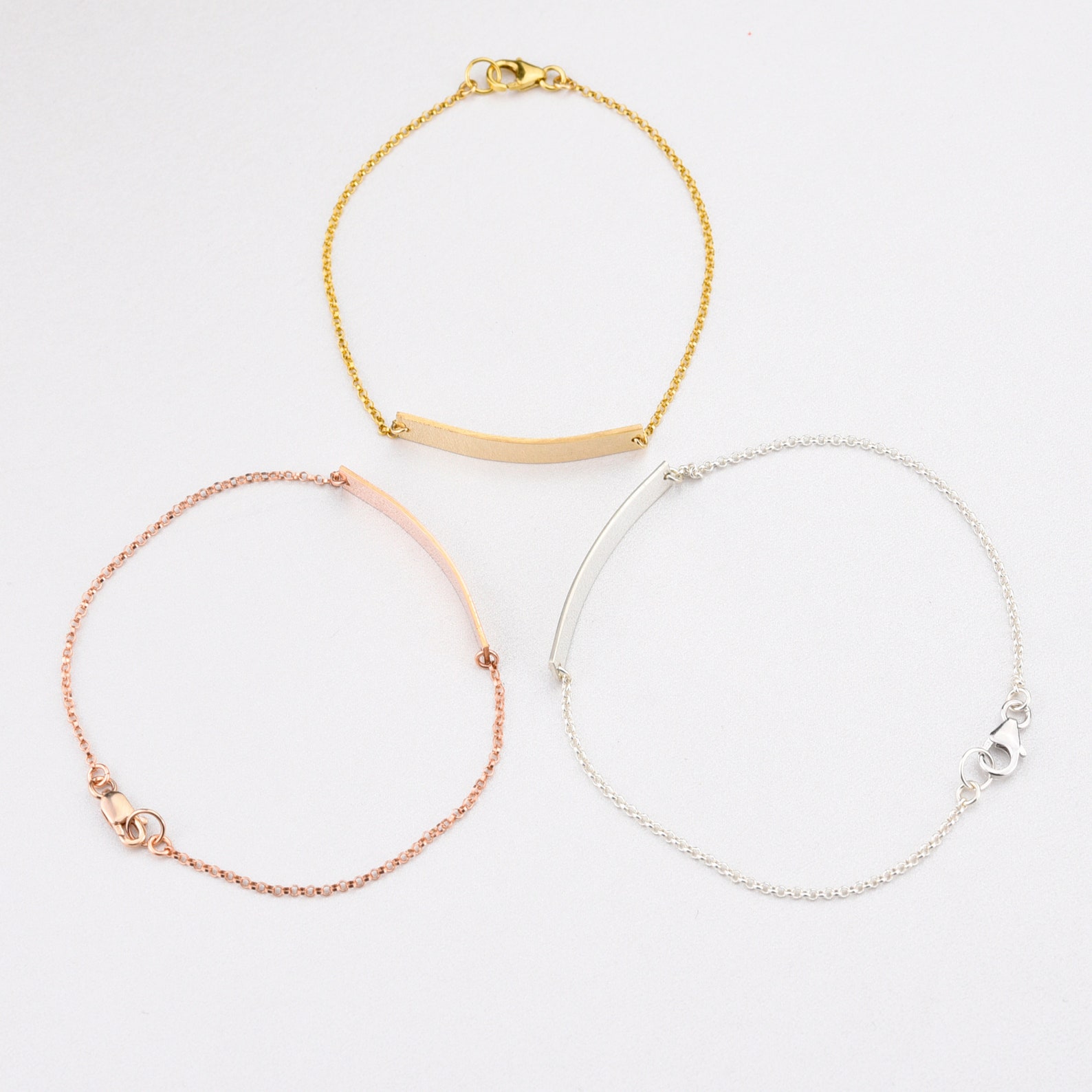 Dainty Initial Bar Braceletminimal Name Braceletdelicate - Etsy