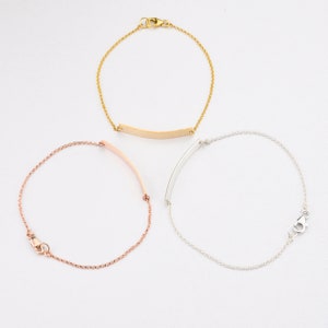 Dainty Initial Bar Braceletminimal Name Braceletdelicate - Etsy