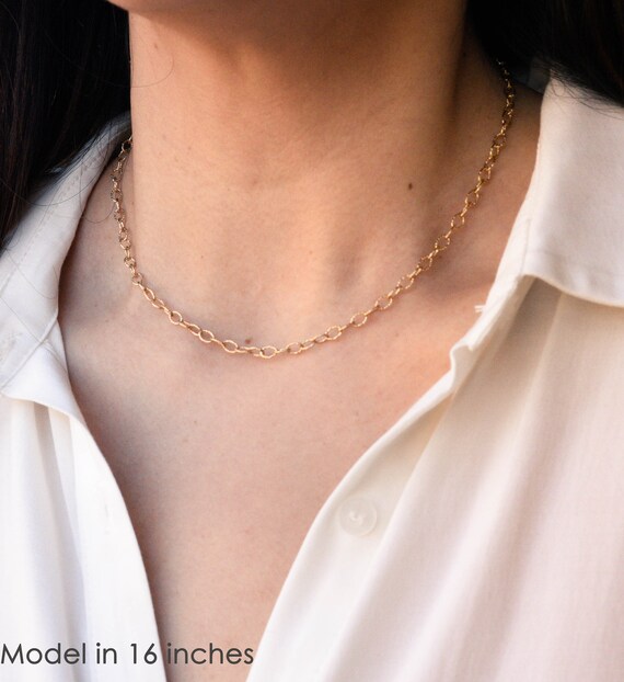 Simple Gold Chain Necklacegold Link Necklacegold Filled - Etsy