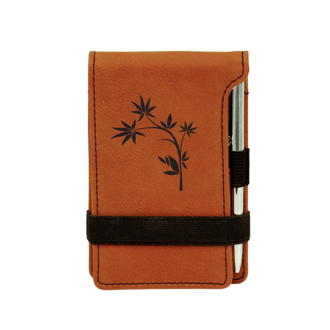 Leatherette Mini Notepad & Pen With Your Choice of Flower Design ...
