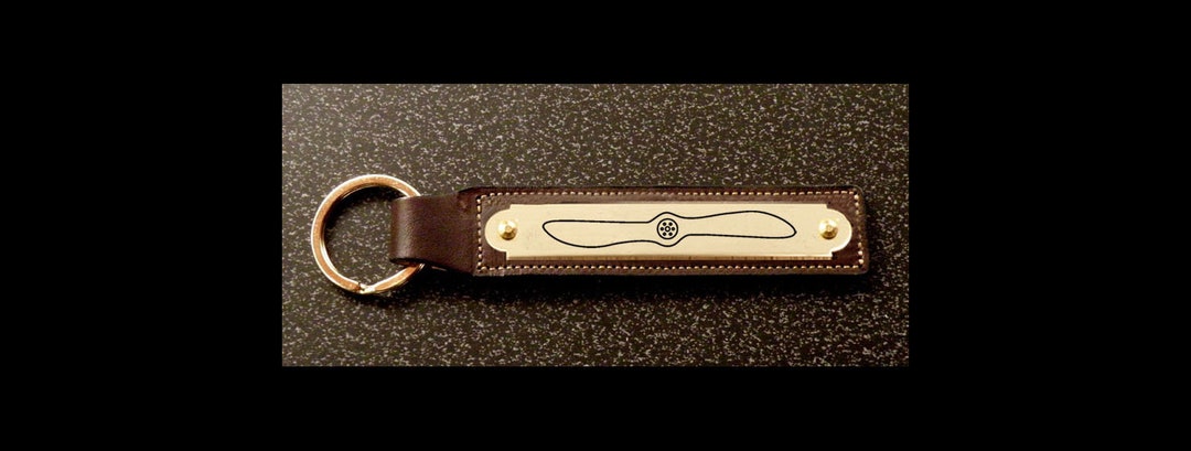 Engraved Airplane Propeller Leather Key Fob | Pilot Gift | Aviation ...