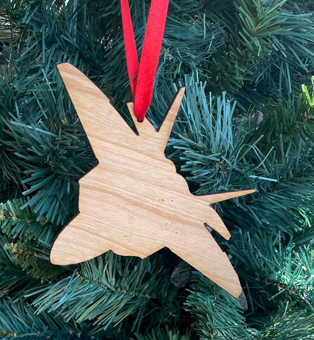 Wood Fighter Jet Ornament | Fighter Jet Ornament | Jet Ornament ...