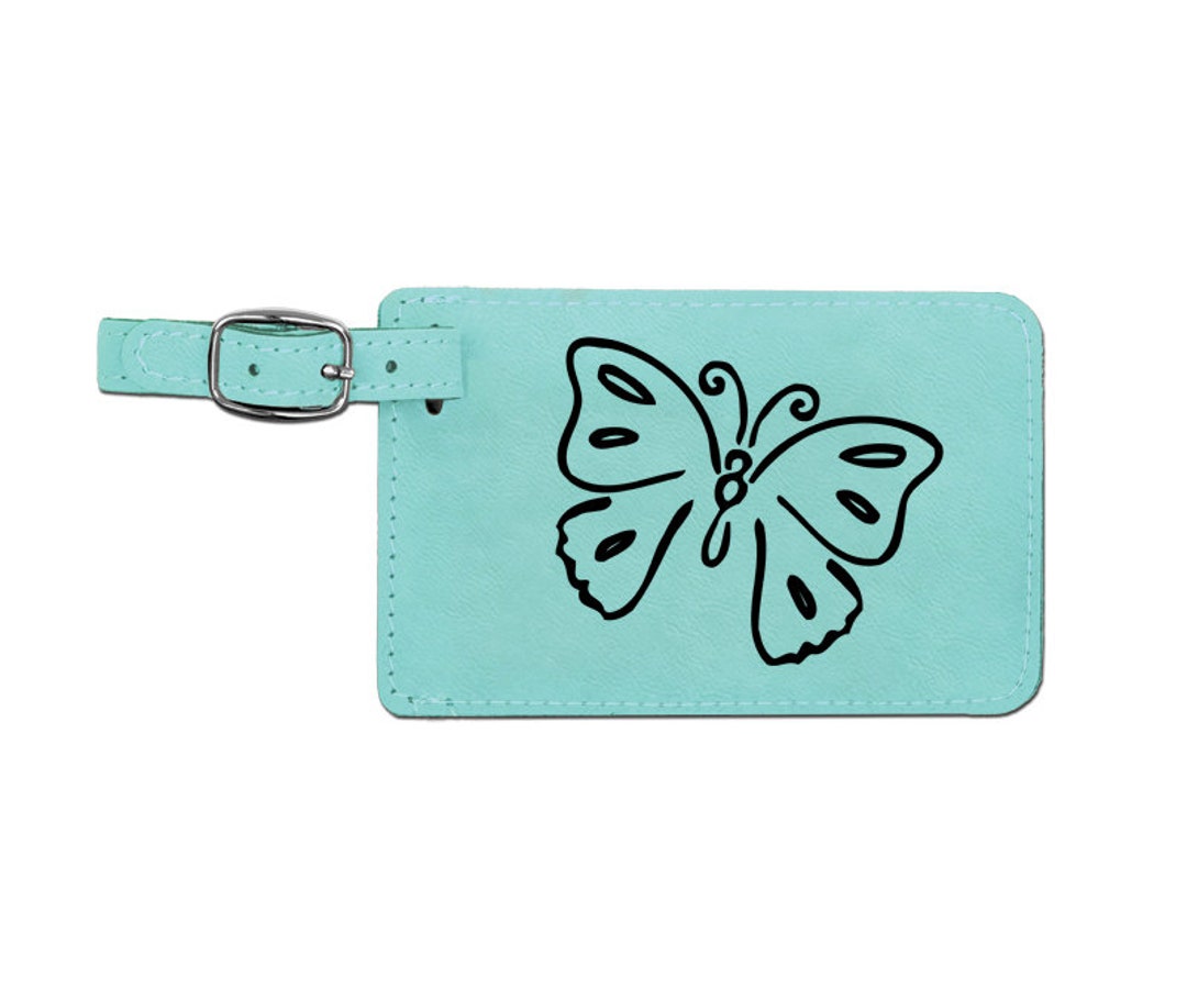 Butterfly Leatherette Luggage Tag With Your Choice of Butterfly Design ...