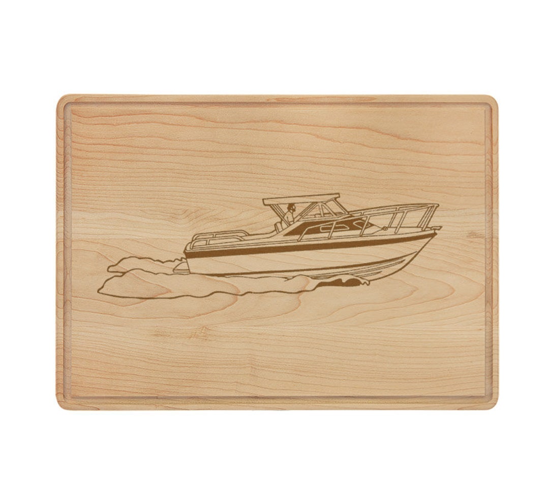 Drip Ring Maple Boat Cutting Board With Your Choice of Design - Etsy
