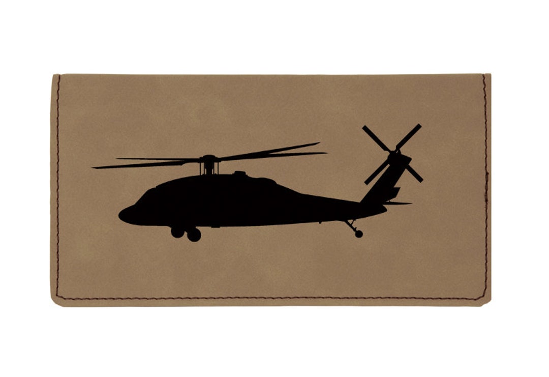 Engraved Leatherette Checkbook Cover - Helicopter Designs | Pilot Gift ...