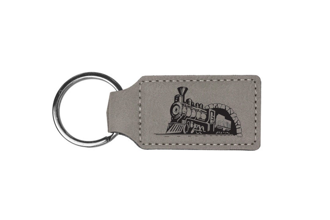 Leatherette Keychain With Your With Your Choice of Train Design | Train ...