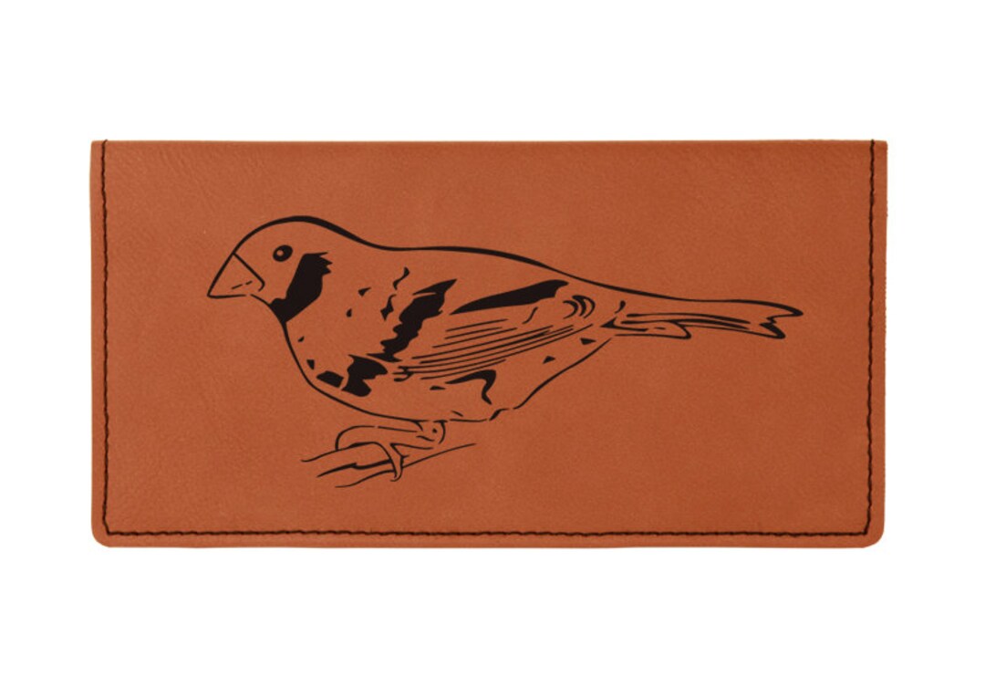 Engraved Leatherette Checkbook Cover - Bird Designs | Bird Checkbook - Etsy