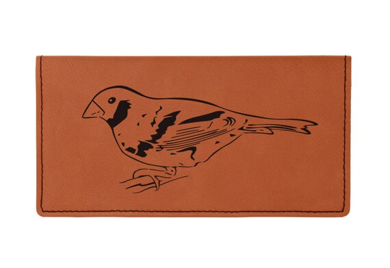 Engraved Leatherette Checkbook Cover Bird Designs Bird - Etsy