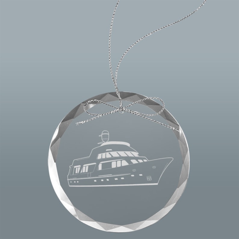 Engraved Glass Christmas Ornament With Your Choice of Boat - Etsy