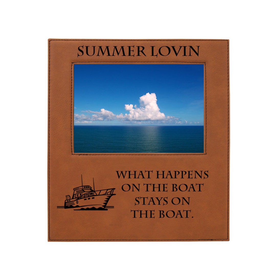Large Engraving Area Leatherette Picture Frame With Your Choice of Boat ...