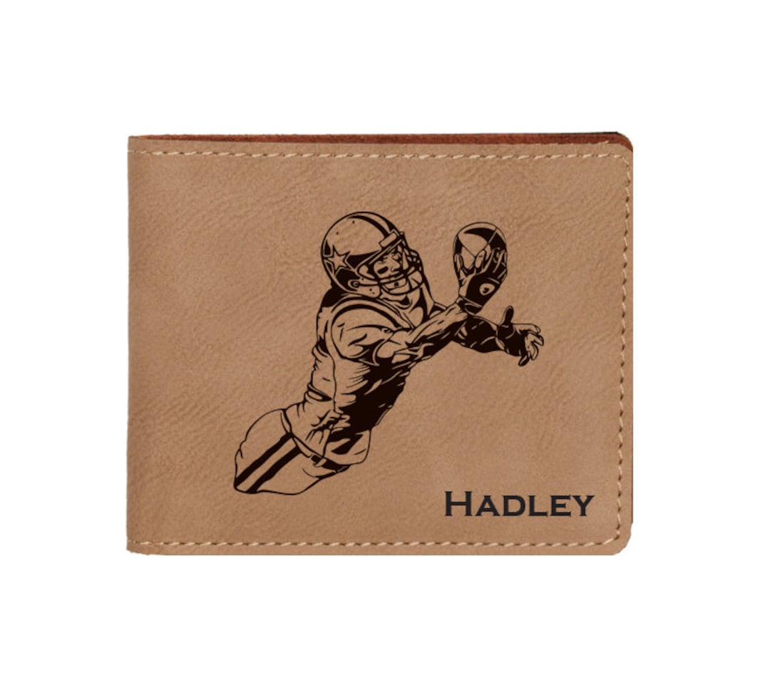 Engraved Leatherette Wallet With Your Choice of Football Design ...