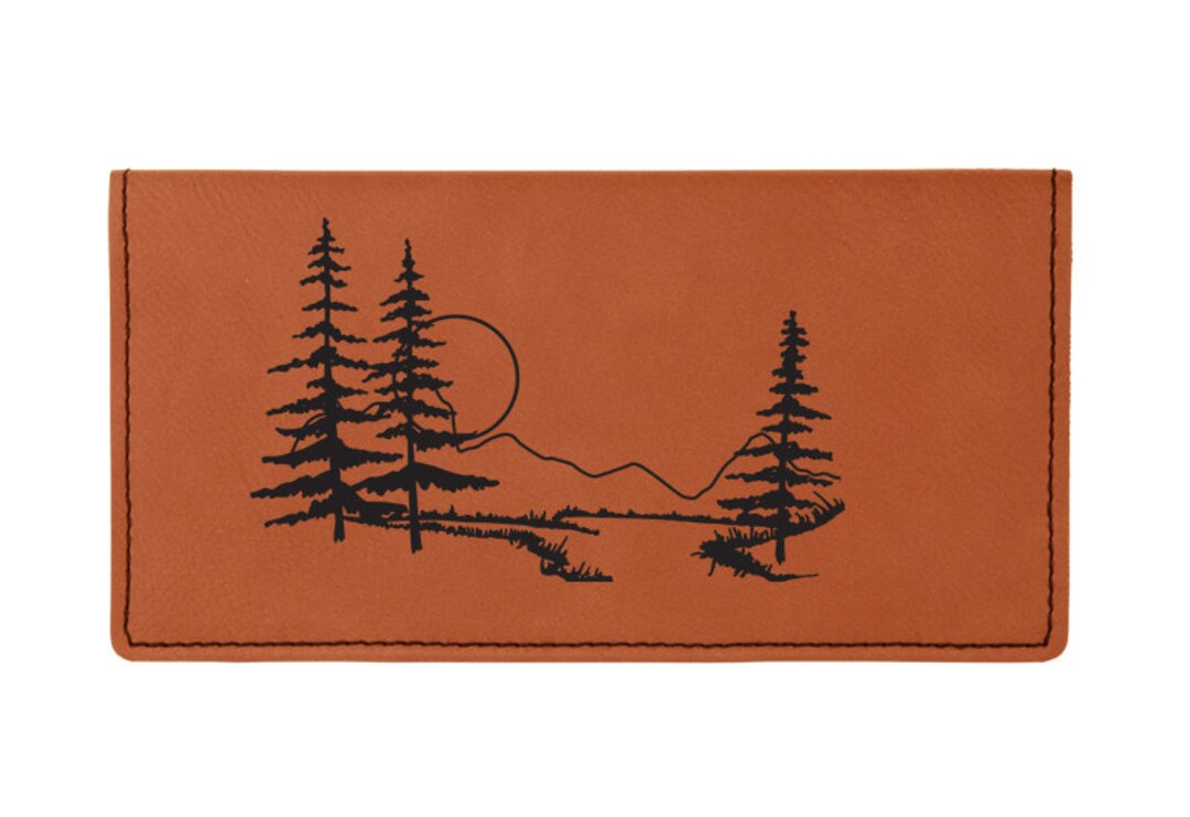 Engraved Leatherette Checkbook Cover With Your Choice of Tree Design ...