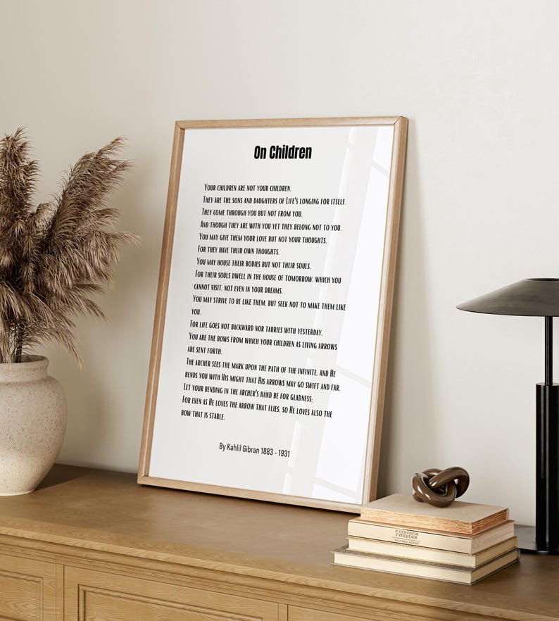 Gibran Poem on Children Poster Print - Etsy