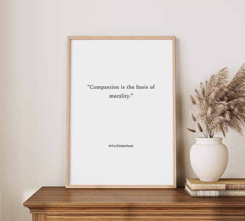 Philosopher Schopenhauer Quote Poster - Compassion is the Basis of ...