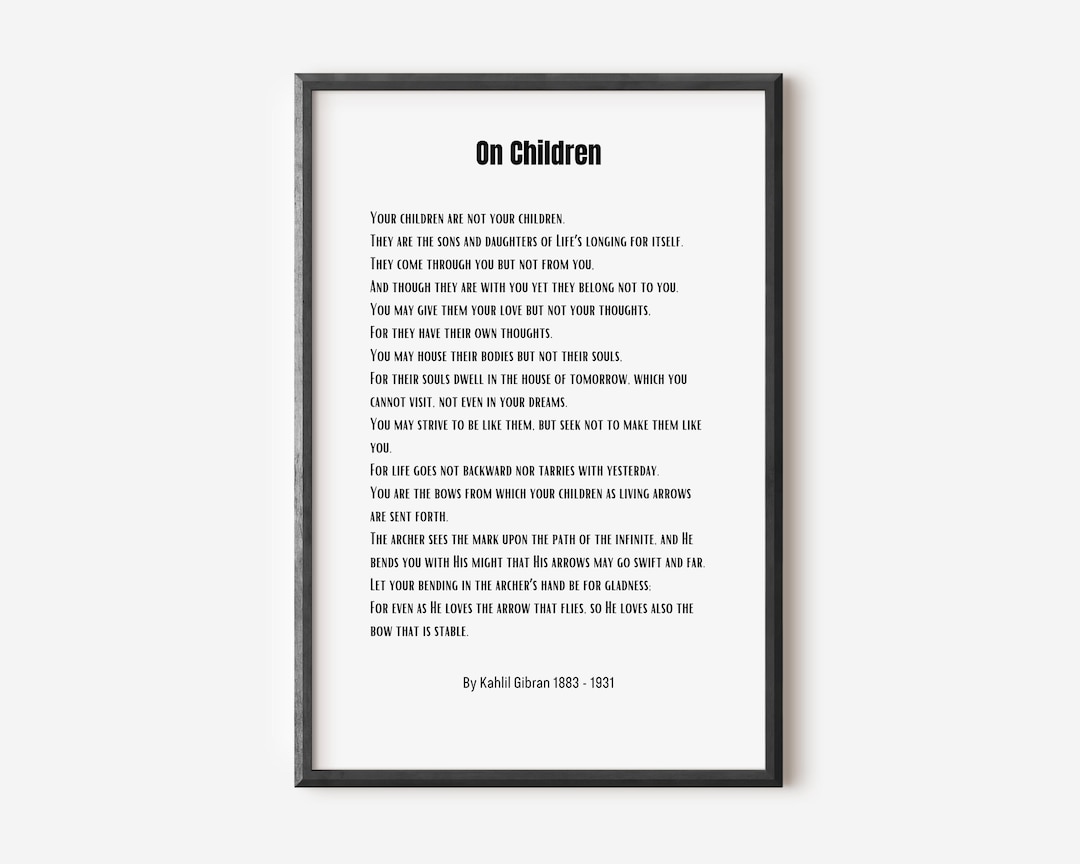 Gibran Poem on Children Poster Print - Etsy