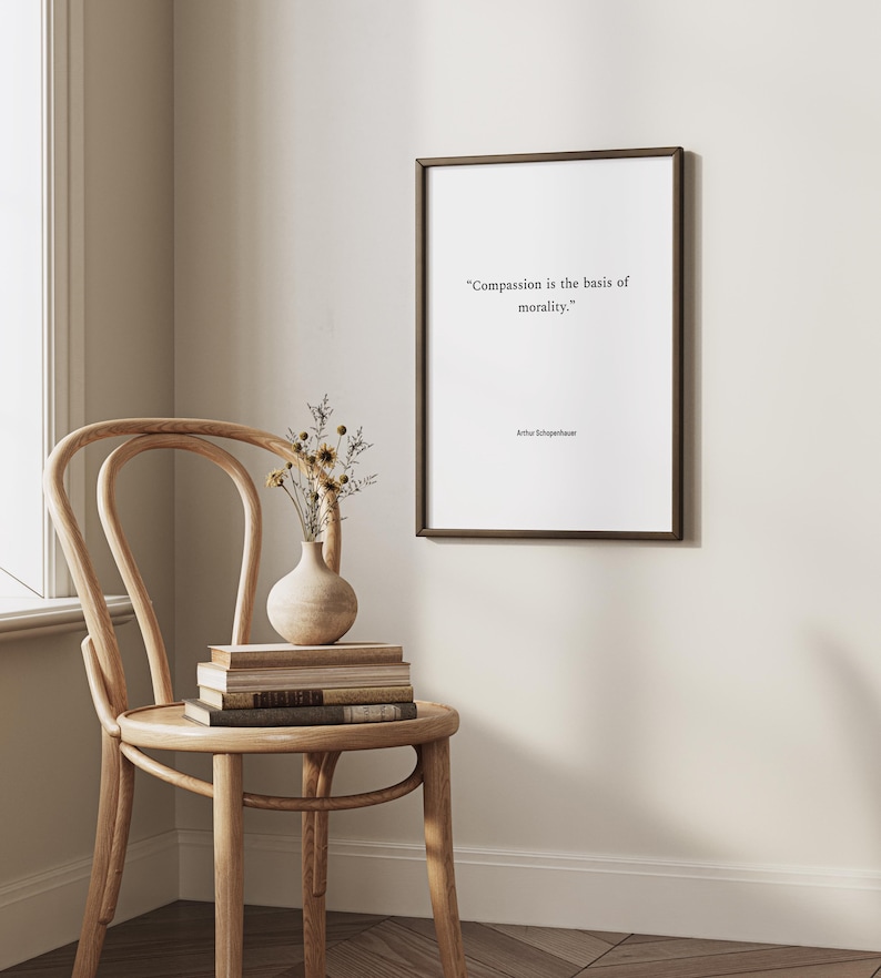 Philosopher Schopenhauer Quote Poster - Compassion is the Basis of ...