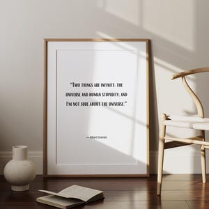 Albert Einstein Quote Poster Download - Two Things Are Infinite: the ...