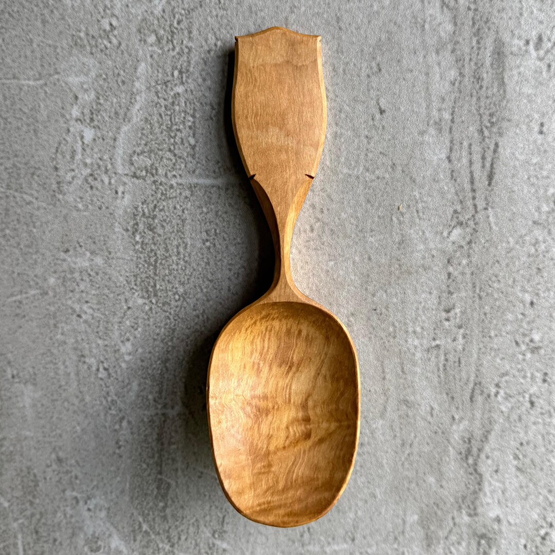FANCY Curly Pear Eating Spoon- Hand Carved - Etsy