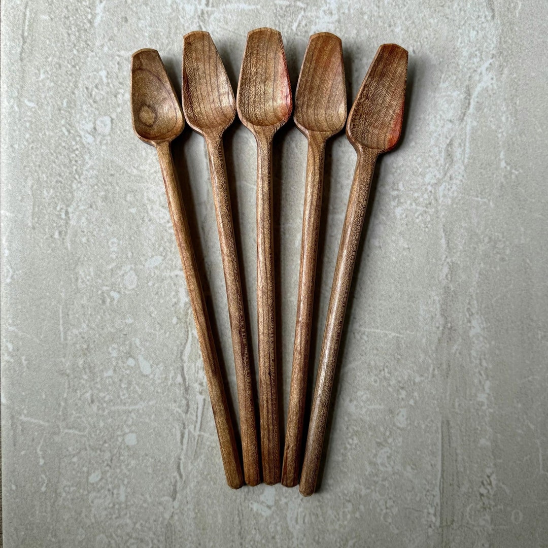 ONE (1) Baked Cherry Swizzle Stick- Hand Carved - Etsy