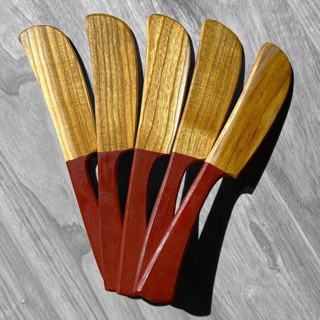 Redbud Jam Spreader W/ Terra Cotta Milk Paint- Hand Carved (listing is ...