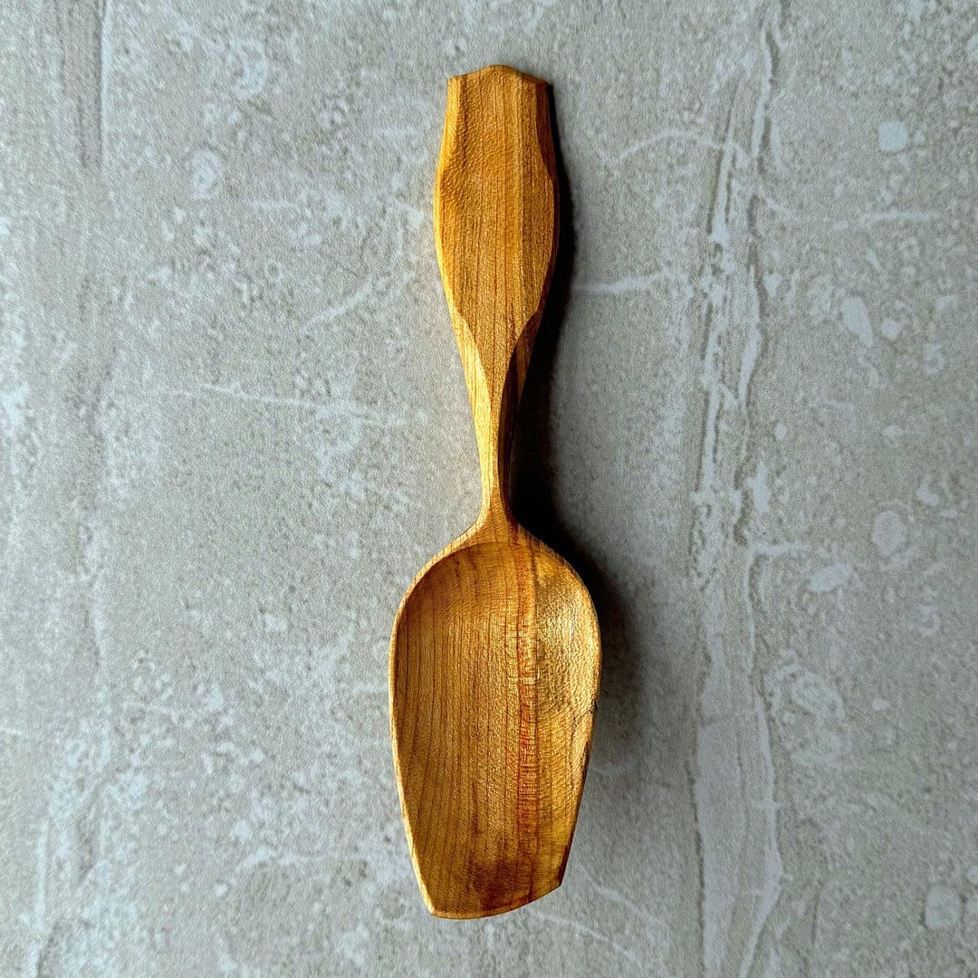 FANCY Spalted Cherry Eating Spoon- Hand Carved - Etsy