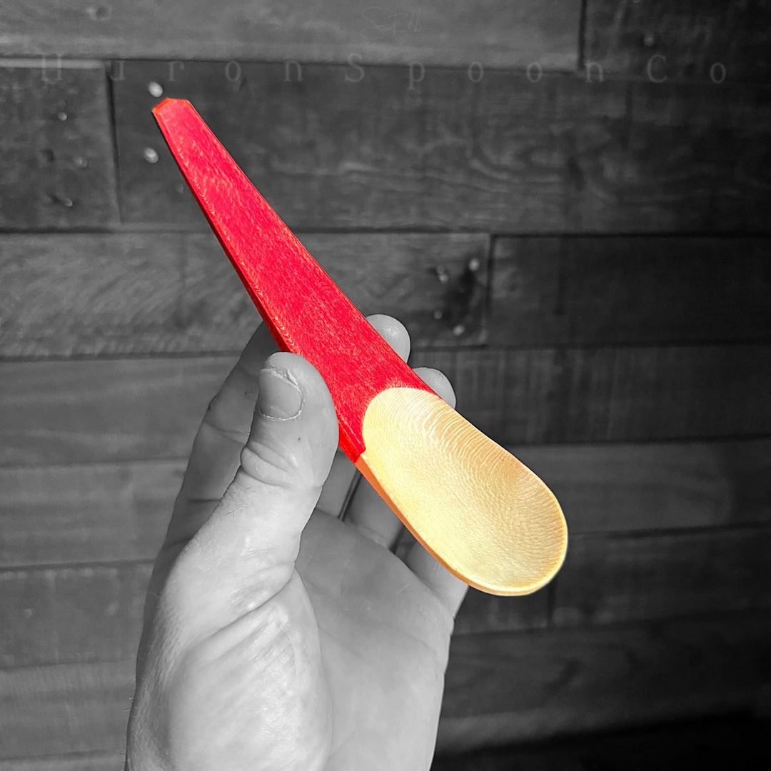 American Sycamore Kayak Spoon W/ Flag Red Milk Paint- Hand Carved - Etsy