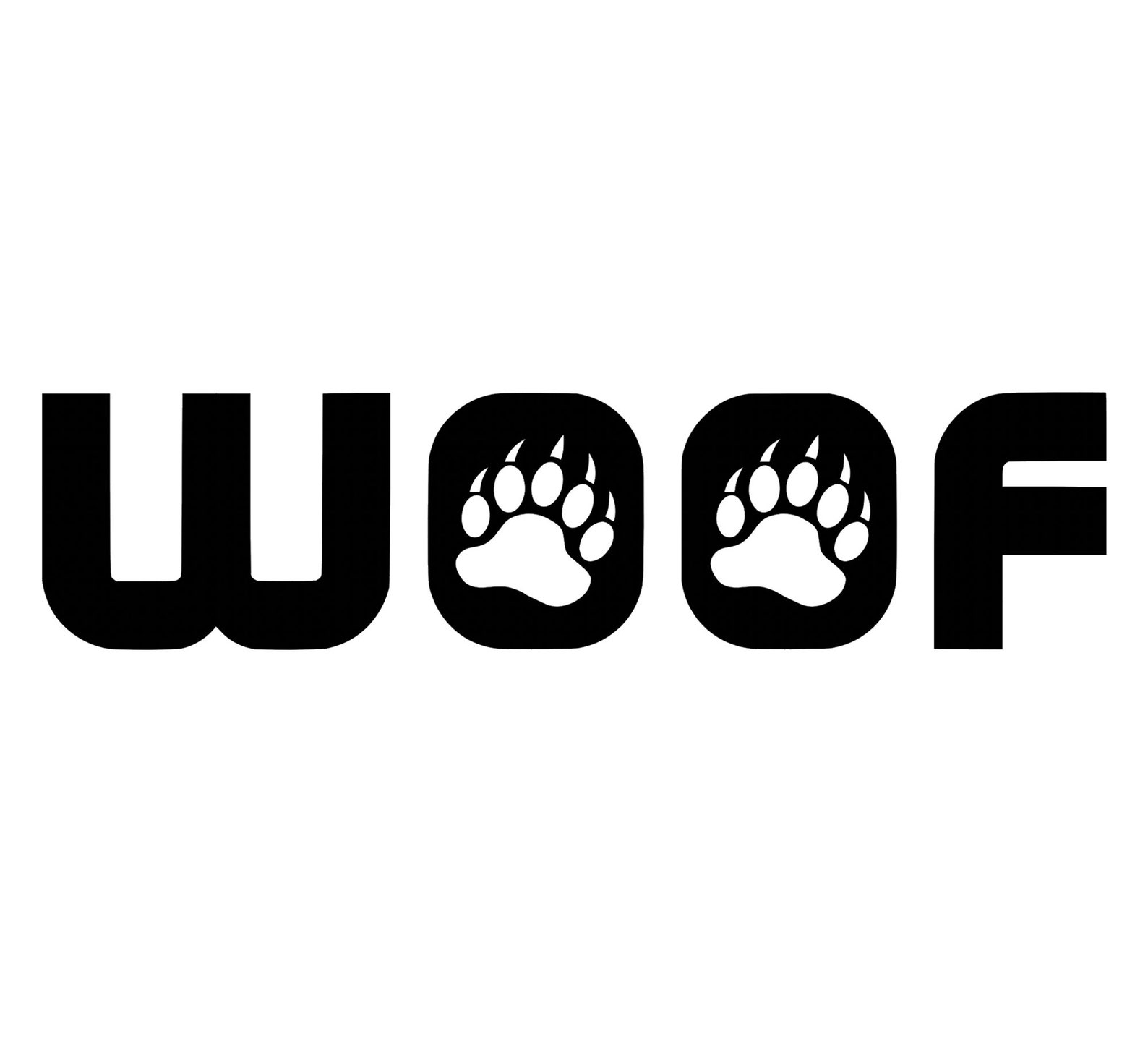 WOOF Bear Paws Vinyl Decal - 20 Colors - Custom Sizing! - Etsy