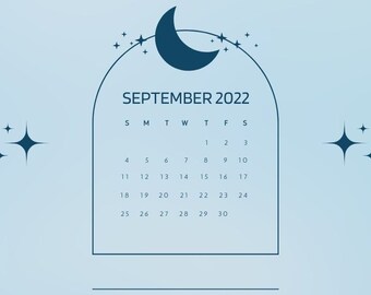 September 2022 Digital Calendar Design - Etsy
