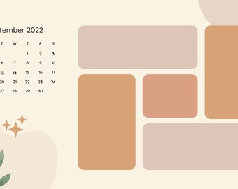 September 2022 Digital Calendar Design - Etsy