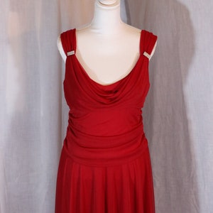 Vintage JUNO Dress Collection Red Polyester Blend Rhinestone Accent ...