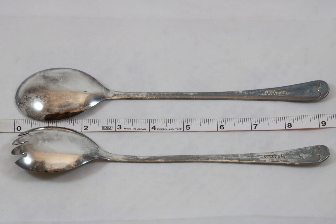 Antique SHEFFIELD England Silver Plated Flatware Salad Serving Tongs ...