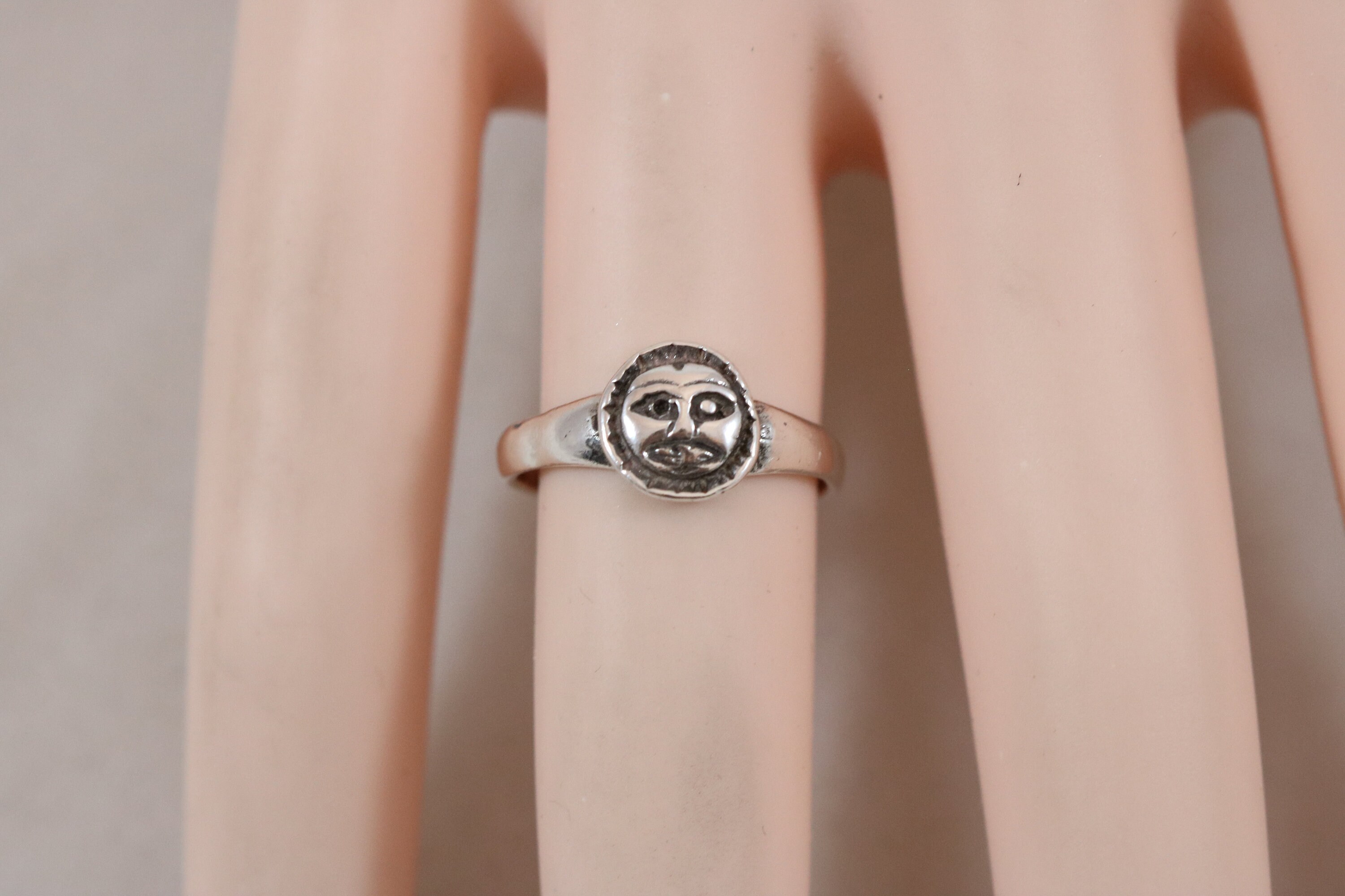 Silver Round Face Open Band Ring Size 5.25 2g - Etsy