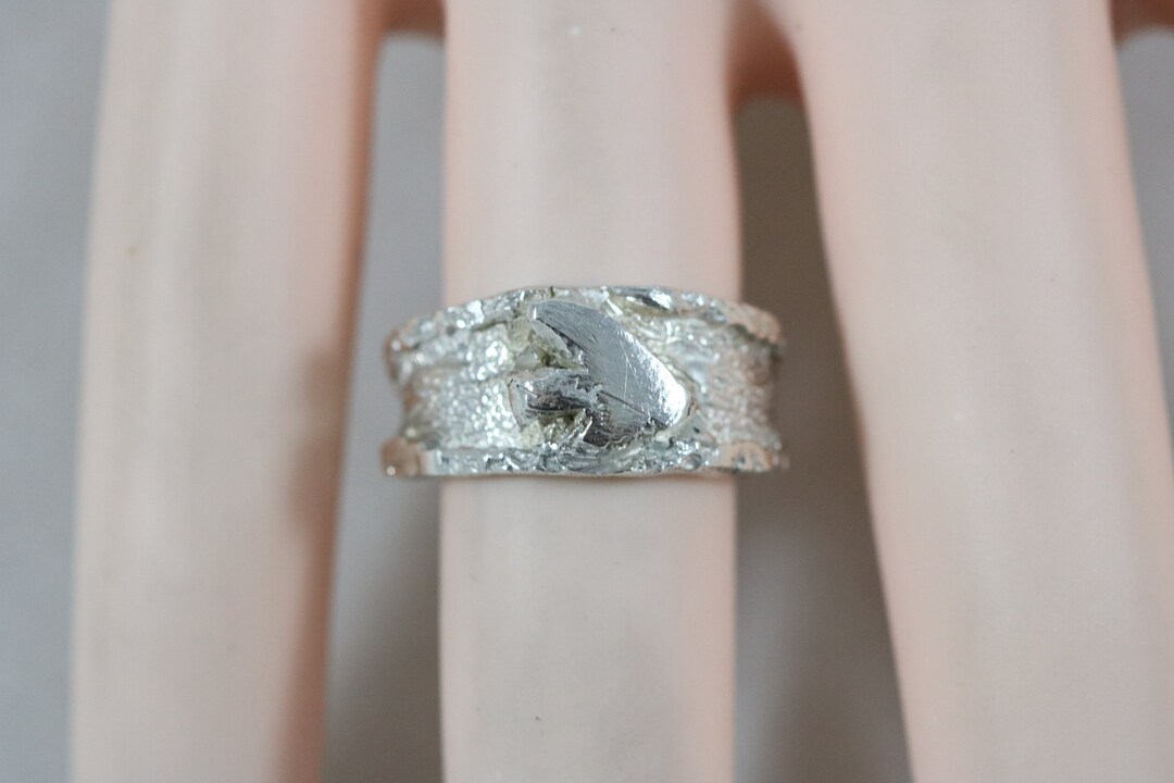 Silver Brutalist? Arrow Head Wave Comet Band Ring Size 5.75 6.7g - Etsy