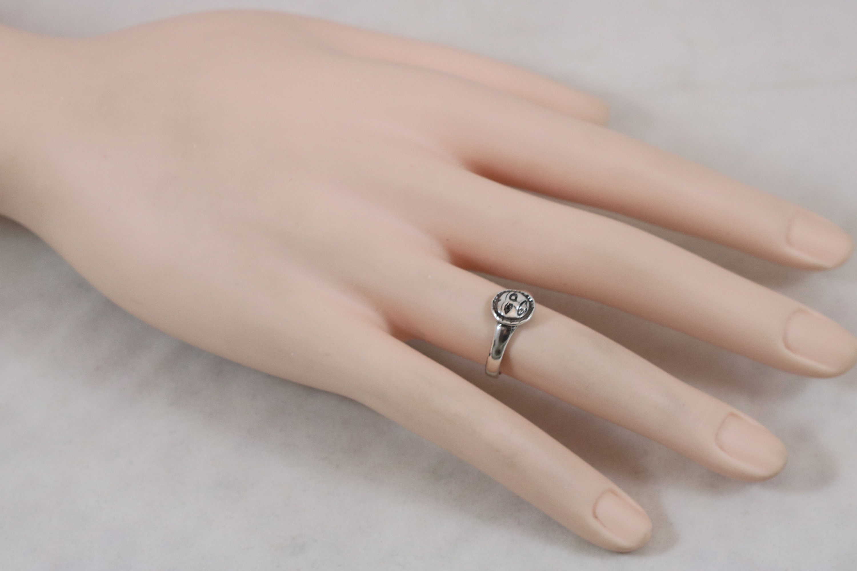 Silver Round Face Open Band Ring Size 5.25 2g - Etsy