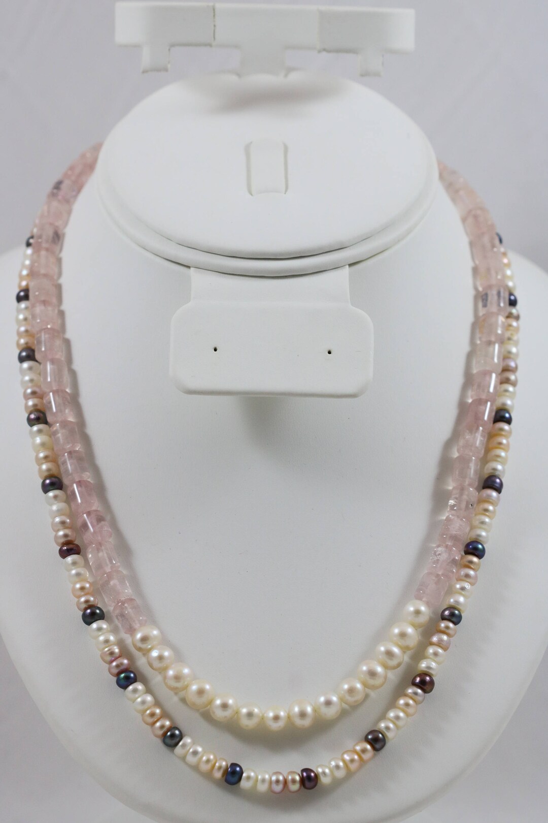 Gold Tone Multi-strand Pink Quartz 4mm Multi-colors Black Pink Orange ...