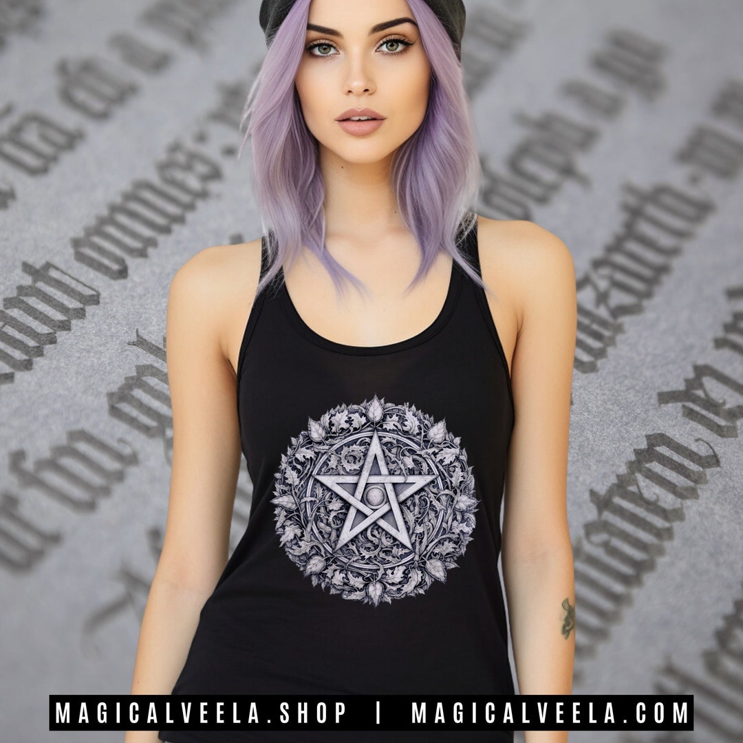 Pentagram Tank Top, Pentacle Tank Top Witchy Summer Clothing Witch Tank ...