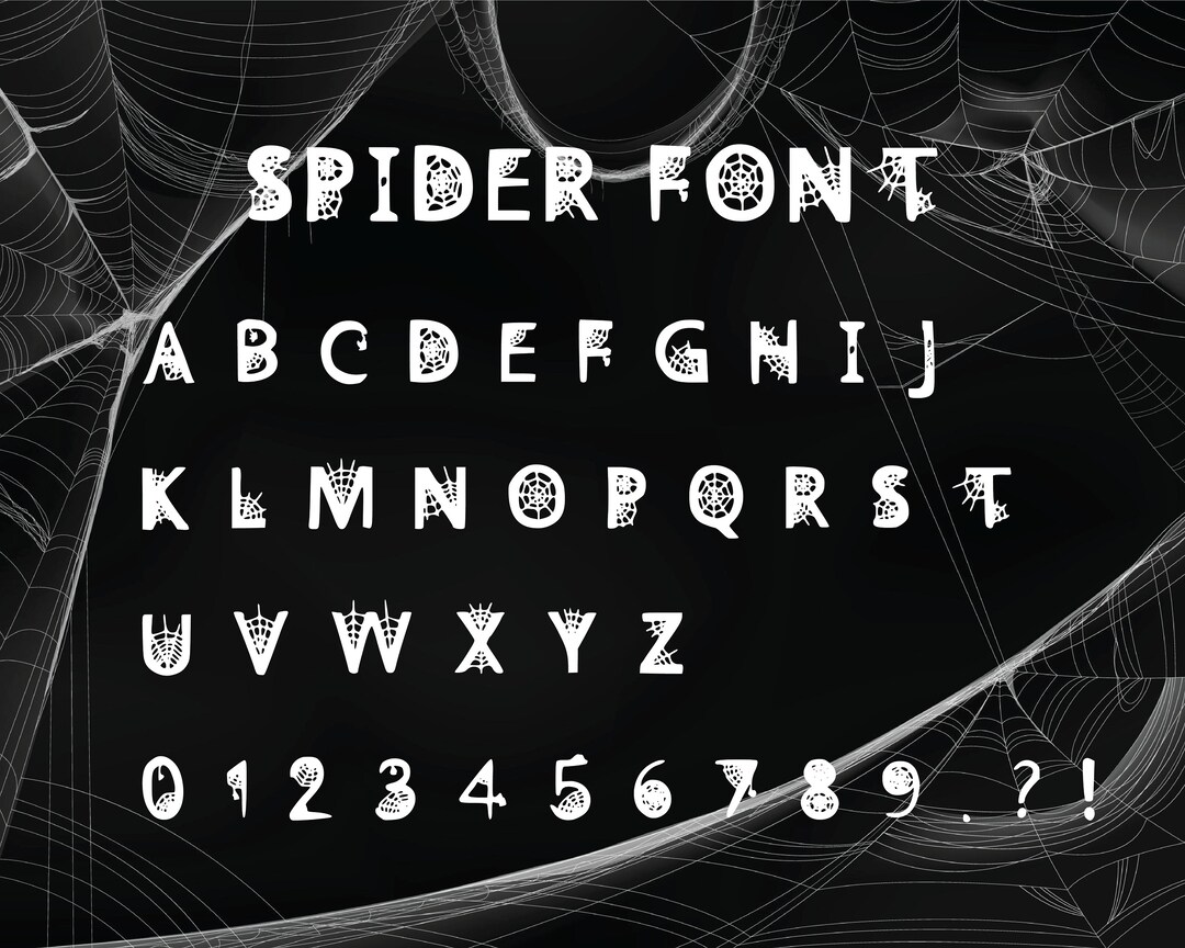 Spider Font A-Z SVG Spider Alphabet spider Letters spider - Etsy UK