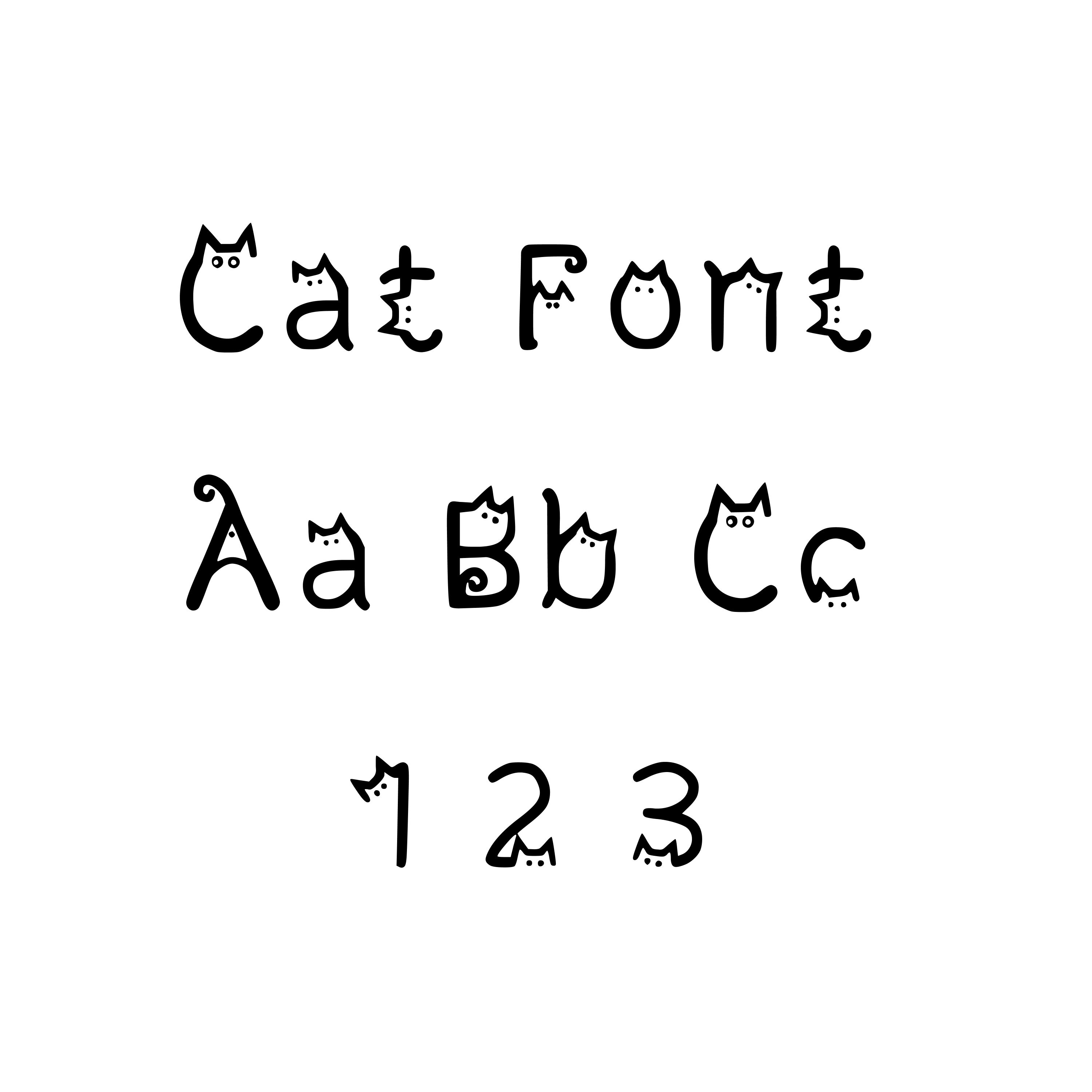 Art & Collectibles Drawing & Illustration Cat Font SVG Cricut Cat ...