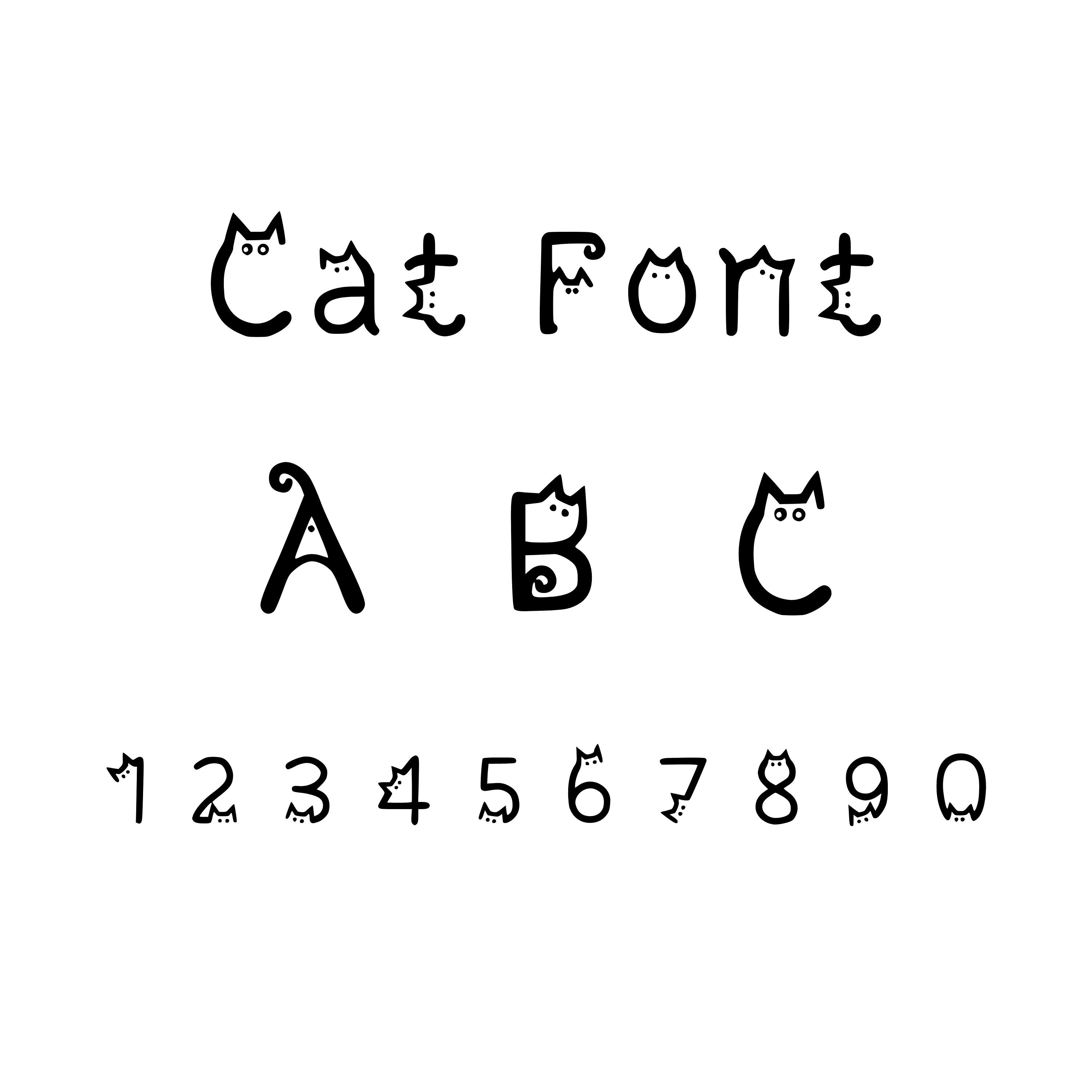 Cat Font ,cat Language , Cat Alphabet , Cat Letters , Cat Numbers, Cat ...
