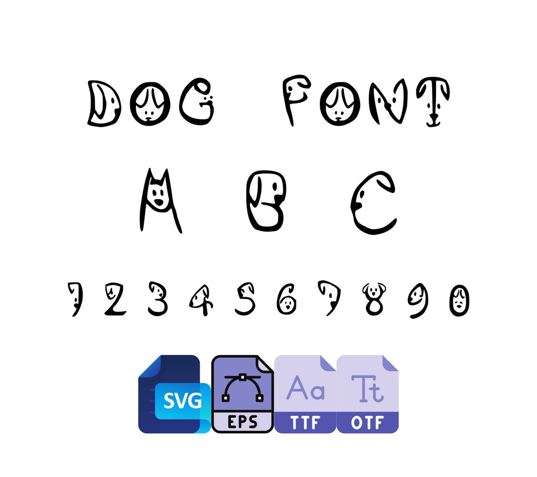 Dog Font A-Z, SVG Dog Alphabet ,dog Font, Digital, Instant Download ...