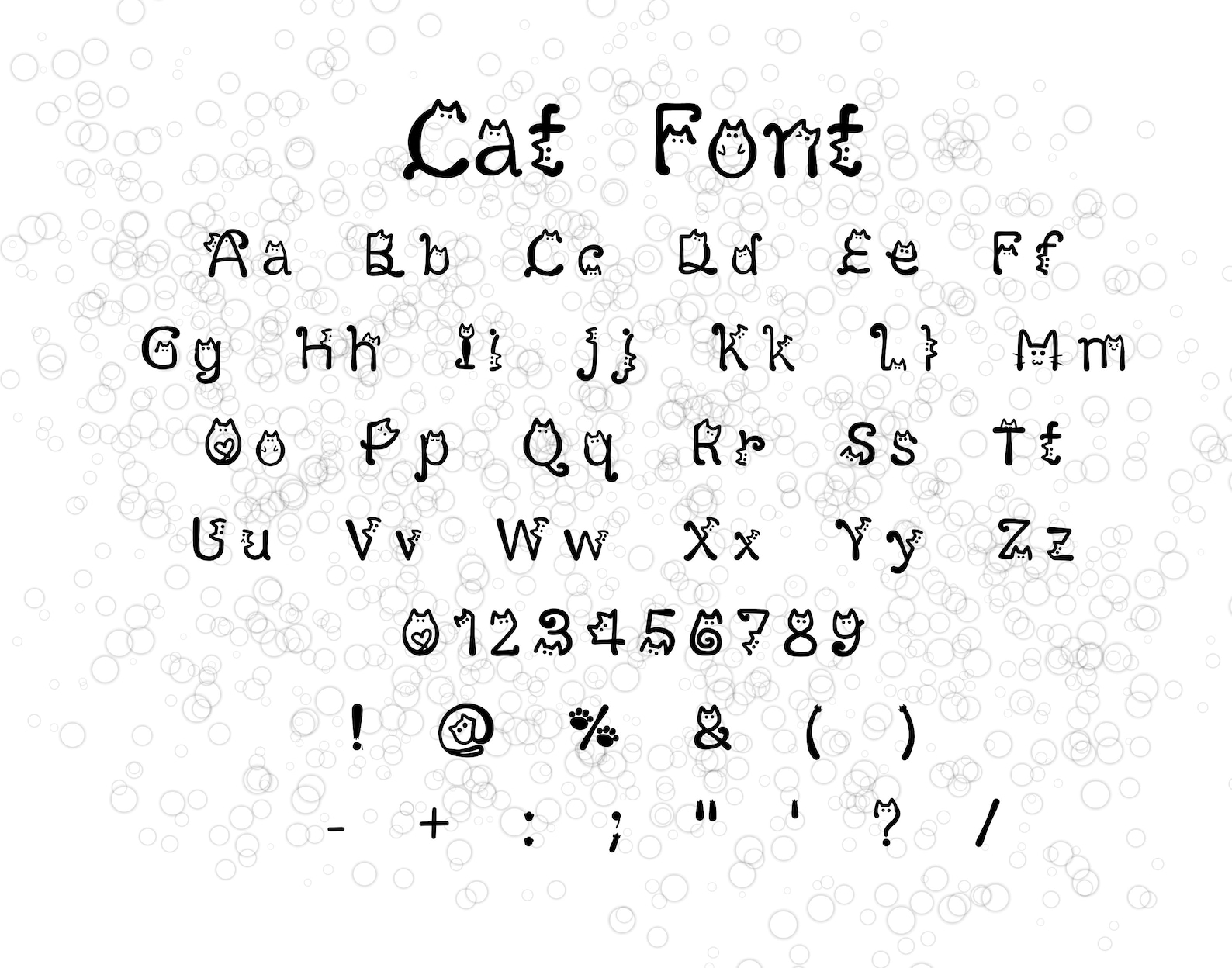 Cat Font A-Z ,cat Language , SVG Cat Alphabet , Cat Letters , Cat ...
