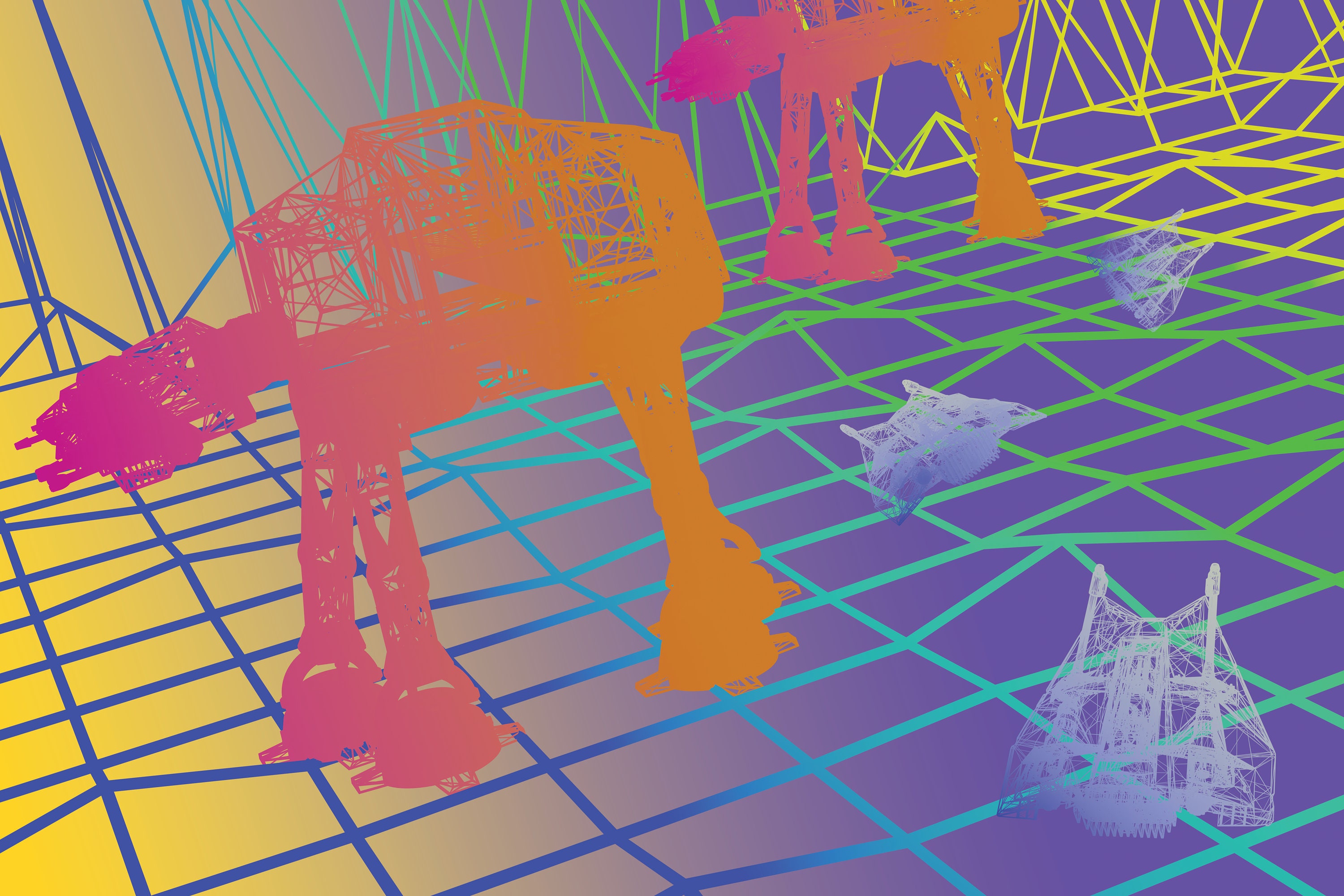 Star Wars Battle of Hoth Wireframe Poster - Etsy