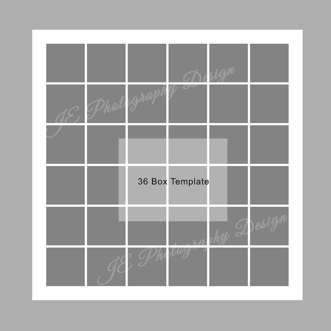 36 Box Template for in the Box Photography Photography - for Your Collage, Inside the Box ...