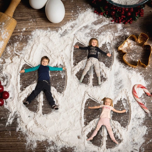 Christmas Baking Flour Angels Digital Backdrop Photography - Etsy